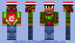 Christmas Mojang Hoodie w/ Santa Hat Minecraft Skin