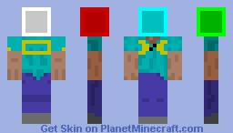 Colour Head Steve Minecraft Skin
