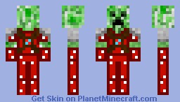 Red Creeper Armor with power Cube!!! Minecraft Skin