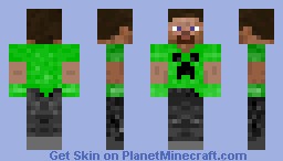 Creeper Steve (gloves) Minecraft Skin