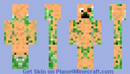Creeper Turning to a human Minecraft Skin