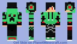 Teenager Green Creeper Jacket Minecraft Skin