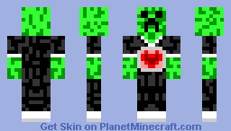 Creeper with a heart Minecraft Skin