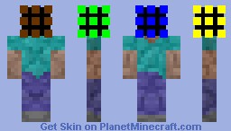 Cube Head Steve Minecraft Skin