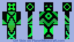 Green Black Digital Theme Minecraft Skin