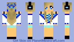 Cute Neon Blue Girl Skin Minecraft Skin