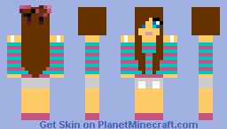 Cute Pink and Blue Girl Minecraft Skin