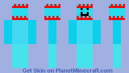 Diamond Creeper with fire crown Minecraft Skin