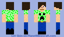 Emo in a Creeper T-Shirt Minecraft Skin