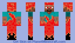 Fire Elemental steve Minecraft Skin