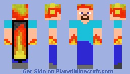 Fire steve Minecraft Skin