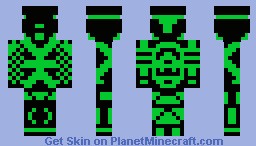 Futuristic Robot (Black/Green) Minecraft Skin