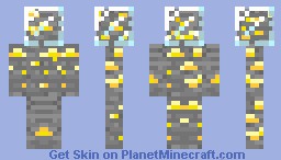 Gold Ore Glass Head Minecraft Skin