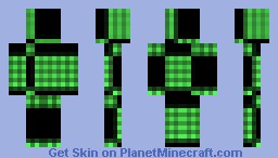 Green And Black Checker Pattern Minecraft Skin