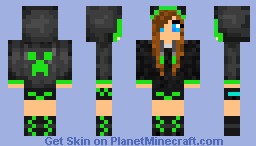 Teenage Girl With a Green Jacket Minecraft Skin