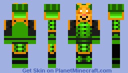 Green samurai cat( 1000 XP SPECIAL!!!) Minecraft Skin