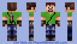 Steve Green Shirt Minecraft Skin