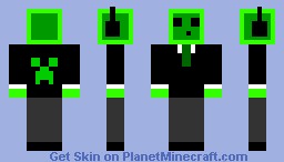 Green Slime Guy In A Suit Minecraft Skin