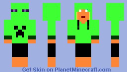 Green hoodie Girl Minecraft Skin