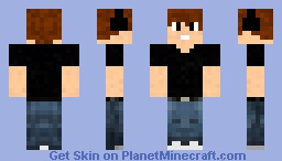 Guy with Black Shirt and Black Headphones Minecraft Skin