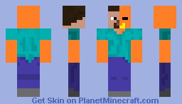 Half-Pumpkin Steve Minecraft Skin