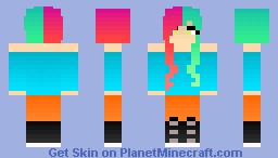 Half and Half Girl Minecraft Skin