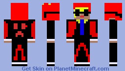 Herobrine's Disciple with Hood and Sunglasses and Blood Minecraft Skin