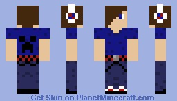 (blue) gamer guy /w headset Minecraft Skin