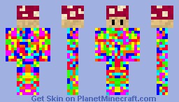 Psychedelic mushroom man Minecraft Skin
