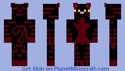 Black Red Cat Minecraft Skin