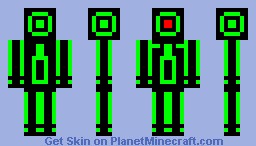 Neon Green Robot Minecraft Skin