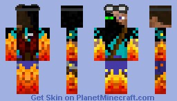 Ender Steve Fire Minecraft Skin