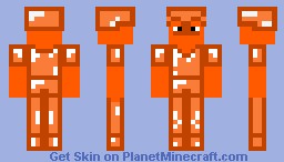 Orange Man Wearing Armour Minecraft Skin