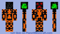 Orange tron creeper Minecraft Skin