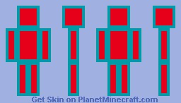 Outline Blue Fill Red Minecraft Skin