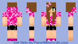 Pink Polka Dot Girl Minecraft Skin