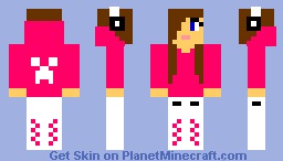 Pink Creeper Chick Minecraft Skin