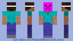 Pink Creeper Mask Minecraft Skin