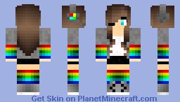 Rainbowish Jacket Girl Minecraft Skin