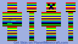 Rainbow Creeper Alpha Minecraft Skin
