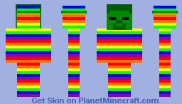 RainBow Zombie Mask Minecraft Skin
