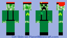 Red Beret Creeper Minecraft Skin