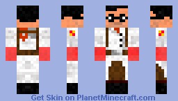 Red TF2 Medic Minecraft Skin