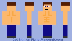 Ripped Guy **Blue Arm Ends are ripped shirt** Minecraft Skin