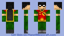 Robin From Teen Titans (Now Shaded!) Minecraft Skin
