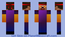 Neon Steve With Headband Minecraft Skin