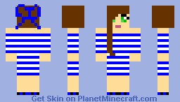 blue stripe girl Minecraft Skin
