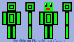 Green Smiley Man w/ Stripes Minecraft Skin