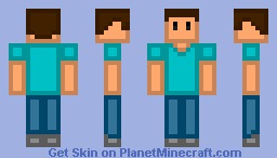 8 bit Steve Minecraft Skin