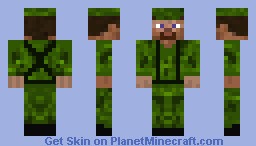Steve Army With Hat v2 Minecraft Skin